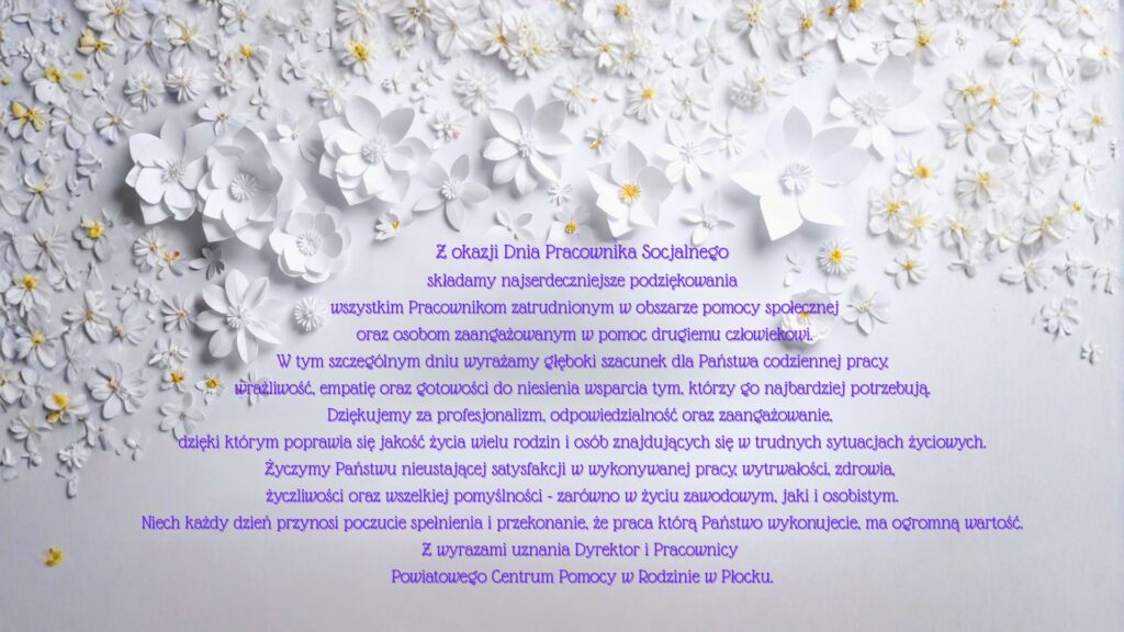 Dzień Pracownika Socjalnego - Powiatowe Centrum Pomocy Rodzinie w Płocku